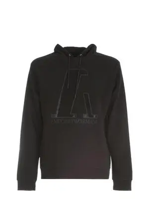 Emporio Armani Embellished Logo Hoodie - Black