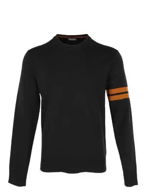 Zegna Long-sleeve Crewneck Jumper With Ribbed Trims - Black
