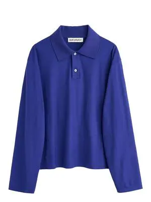 Our Legacy Long Sleeve Polo Shirt - Deep Blue