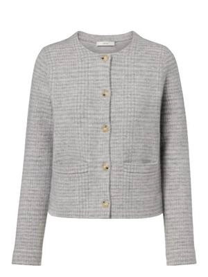 Vince Checked Wool And Cashmere Cardigan - Gray