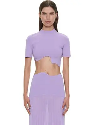 Christopher Esber Maparadita Cropped Knit Top - Purple