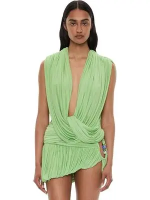 Christopher Esber Ripple Drape Top - Green