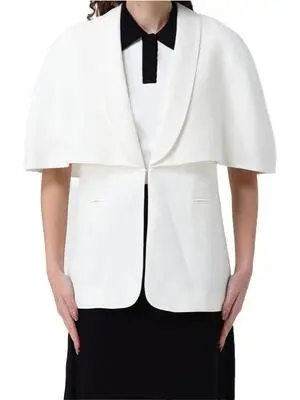 TWINSET Notched Cape Jacket - White