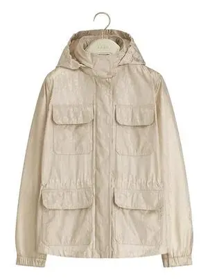 Dior Hooded Safari Jacket With Drawstring Waist - Nude