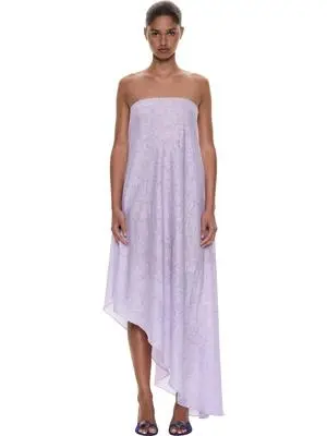 Christopher Esber Light Leak Jacquard Cascade Strapless Maxi Dress - Purple