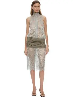 Christopher Esber Moonlit Patina Lace Cummerbund Shorts - Silver