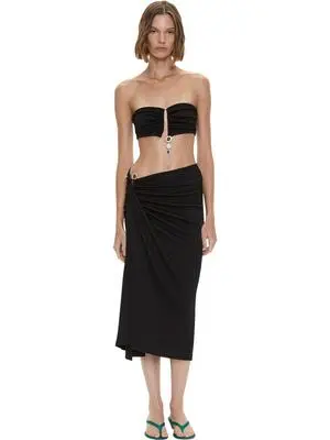 Christopher Esber Droplet Crystal Clasp Cascade Skirt - Black