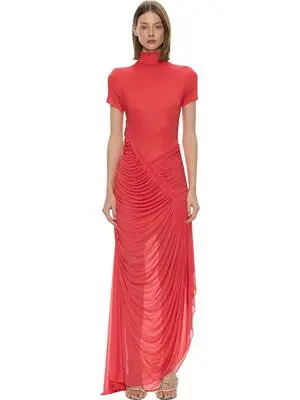 Christopher Esber CHRISTOPHER ESBER Fusion Ruched Ripple Dress Pink