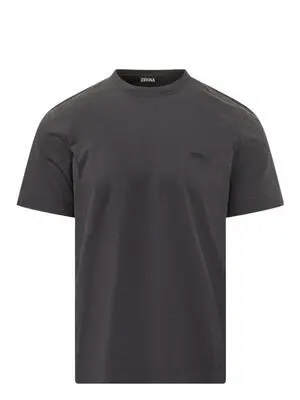 Zegna Embroidered-logo T-shirt - Black