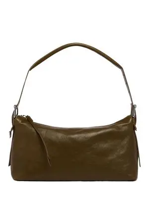 LEMAIRE Belted Baguette Bag In Leather - Brown