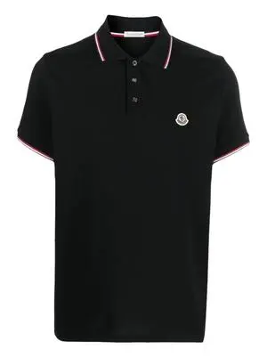 Moncler Short-sleeved Polo Shirt - Black