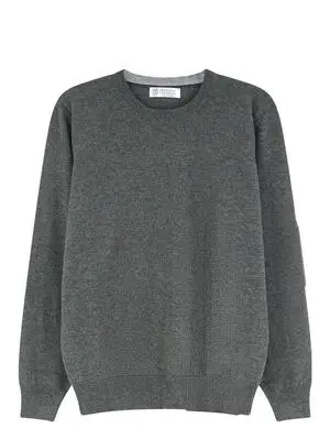 Brunello Cucinelli Crew Neck Long-sleeved Knitwear - Black
