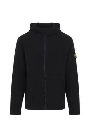 Stone Island Long-sleeved Hooded Sweatshirt - Black