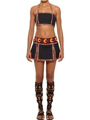 Emilio Pucci Embellished Trim Mini Skirt - Black