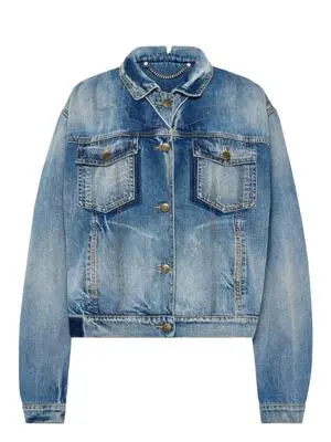 MAISON MARGIELA Folded Collared Denim Jacket - Blue