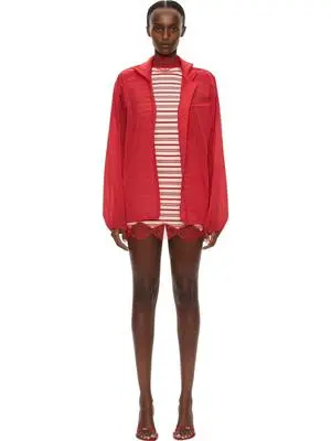 Christopher Esber Dannie Lucent Mottled Sheer Bomber - Red