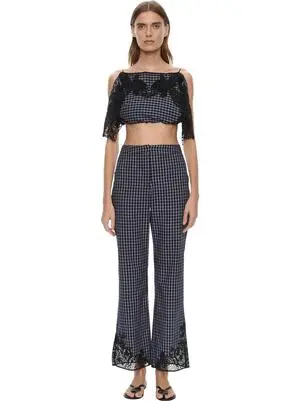 Christopher Esber Maya Embroidered Handkerchief Trouser - Blue