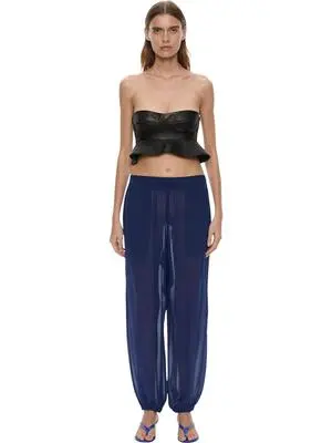 Christopher Esber Bennett Silk Georgette Pants - Blue
