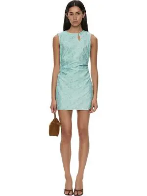 Christopher Esber Light Leak Jacquard Loophole Mini Dress - Blue