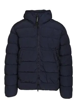 C.P. COMPANY Long-sleeved Hooded Cotton Jacket - Black