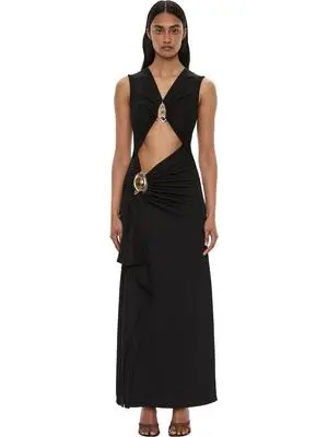 Christopher Esber Droplet Crystal Separation Tank Dress - Black
