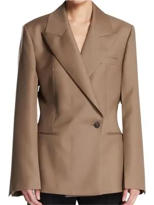 RÓHE Double-breasted Peak-lapel Blazer - Brown