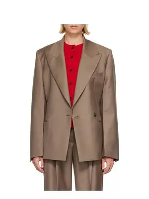 RÓHE Hourglass Double-breasted Blazer - Brown