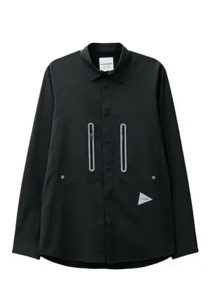 AND WANDER Long-sleeved Collared Shirt - Black