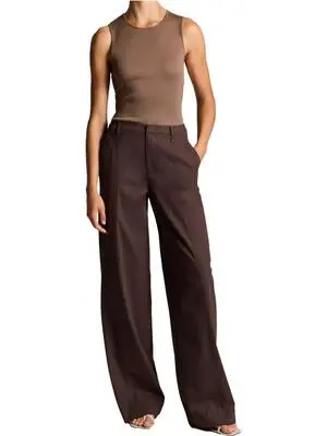 Vince Mid-rise Spliced Casual Pants - Black