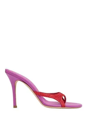 Christopher Esber Alocasia Stiletto Heel Sandal In Textured Salmon Leather - Red