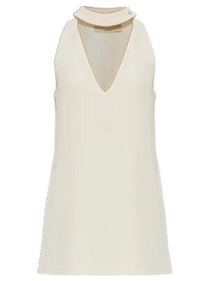Valentino Garavani Sleeveless V-neck Dress - White