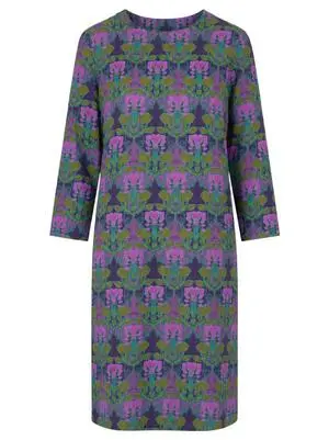 LAURA URBINATI Long-sleeved Graphic Dress - Purple