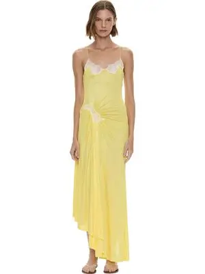 Christopher Esber Delphin Lace Rib Cami Dress - Yellow