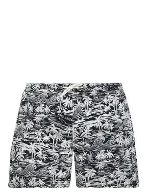 Palm Angels Patterned Swim Trunks - Black