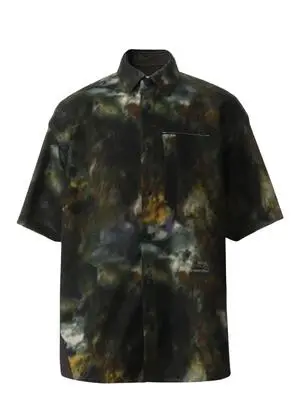 AND WANDER X Roa Abstract Print Short Sleeve Shirt - Black