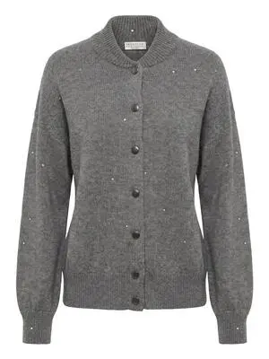 Brunello Cucinelli Brunello Cucinelli Long-Sleeved Crewneck Cardigan With All-Over Sequin Embellishment No