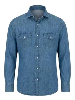 Brunello Cucinelli Western-style Press-stud Shirt - Blue
