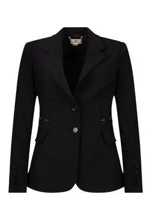 Elisabetta Franchi Single-breasted Blazer With Flap Pockets - Black