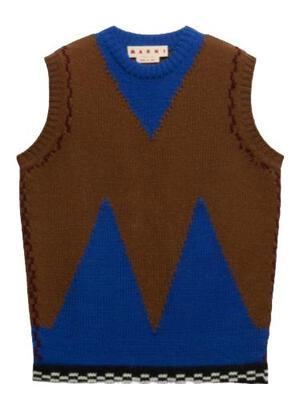 Marni Wool Vest With M Intarsia - Brown