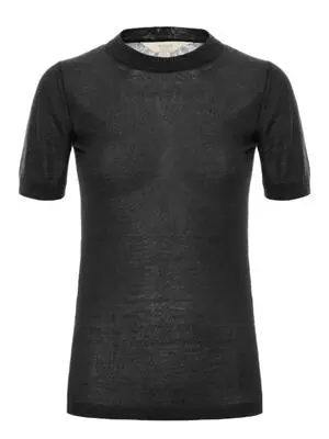 Malo Crew Neck In Luxury Cashmere - Black