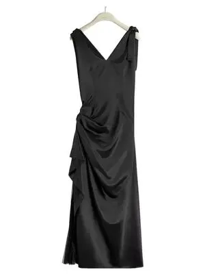 Dior Long Draped Dress - Black