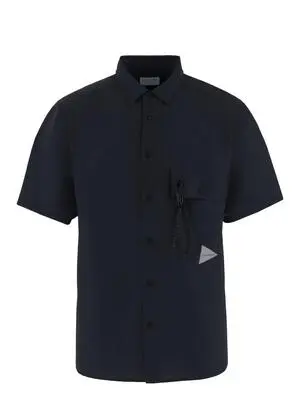 AND WANDER Collared Short-sleeved Shirt - Black