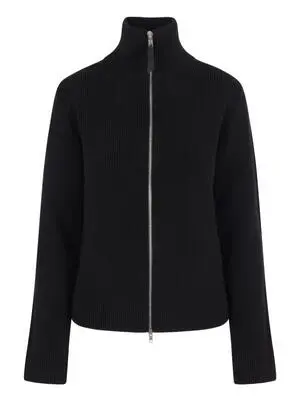 MAISON MARGIELA Zip-up Sweater With Stand Collar - Black