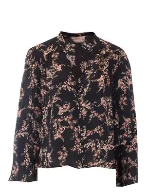 TWINSET Printed Long Sleeve Shirt - Black