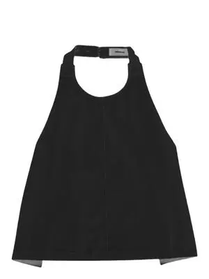 Wardrobe.NYC Draped Halterneck Top With Open Back - Black