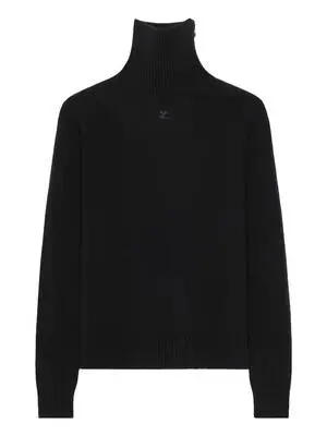 COURREGES Zip-up Collar Sweater - Black