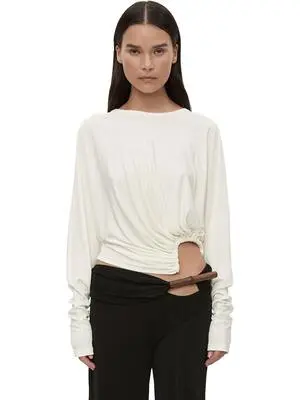 Christopher Esber CHRISTOPHER ESBER Long Sleeve Jersey Top With Cut-Out Detail White