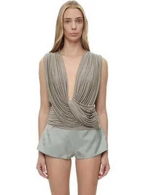 Christopher Esber Ripple Drape Top - Grey