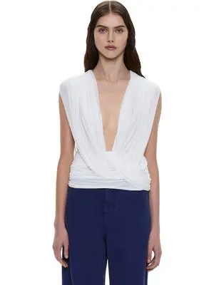 Christopher Esber Ripple Drape Top - White