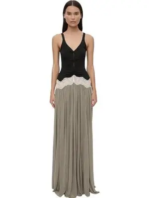 Christopher Esber Open Twist Verner Lace Tank Dress - Grey